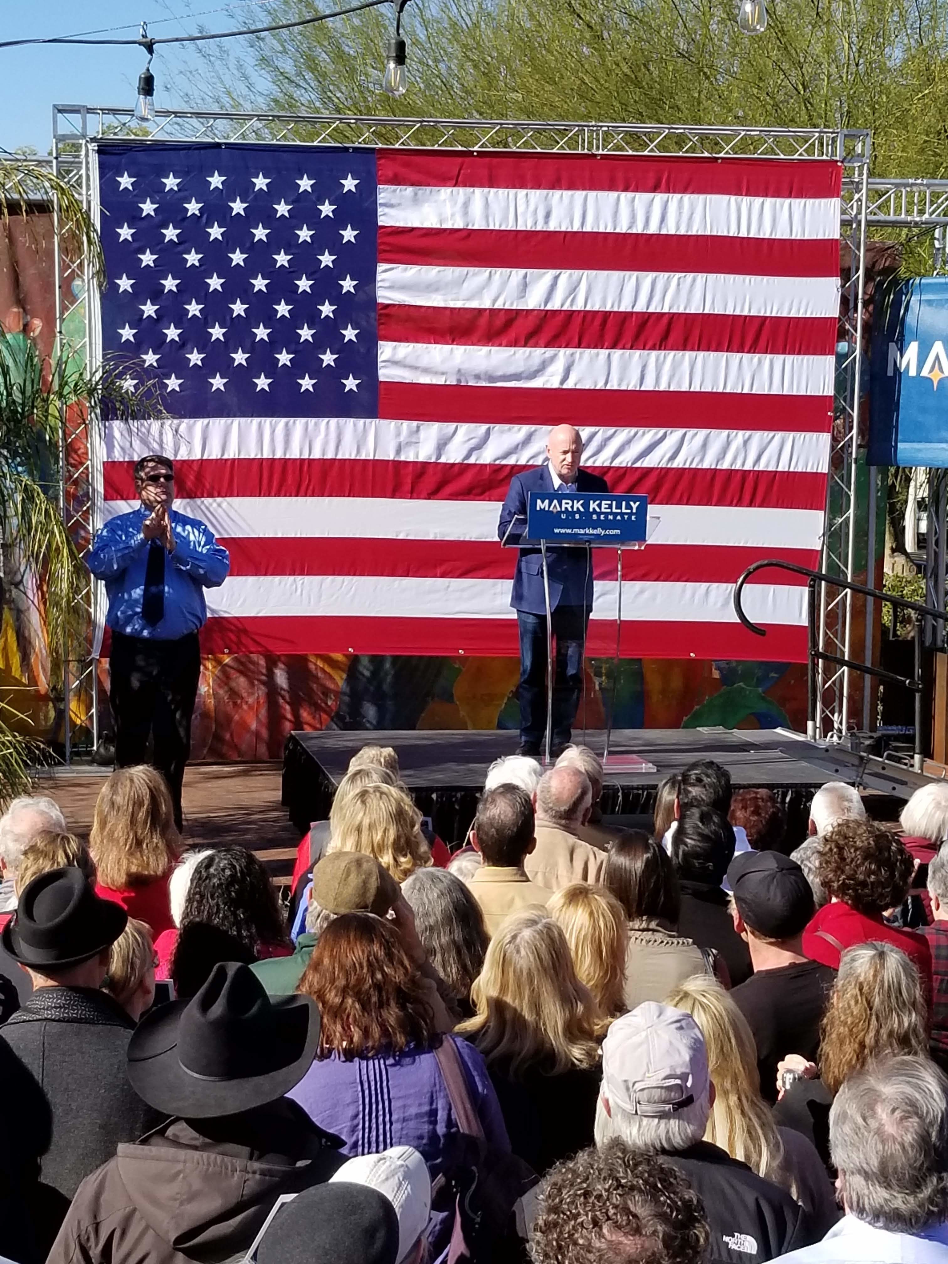 Mark Kelly Launches US Senate Campaign to Huge Cheering Crowd in Tucson ...