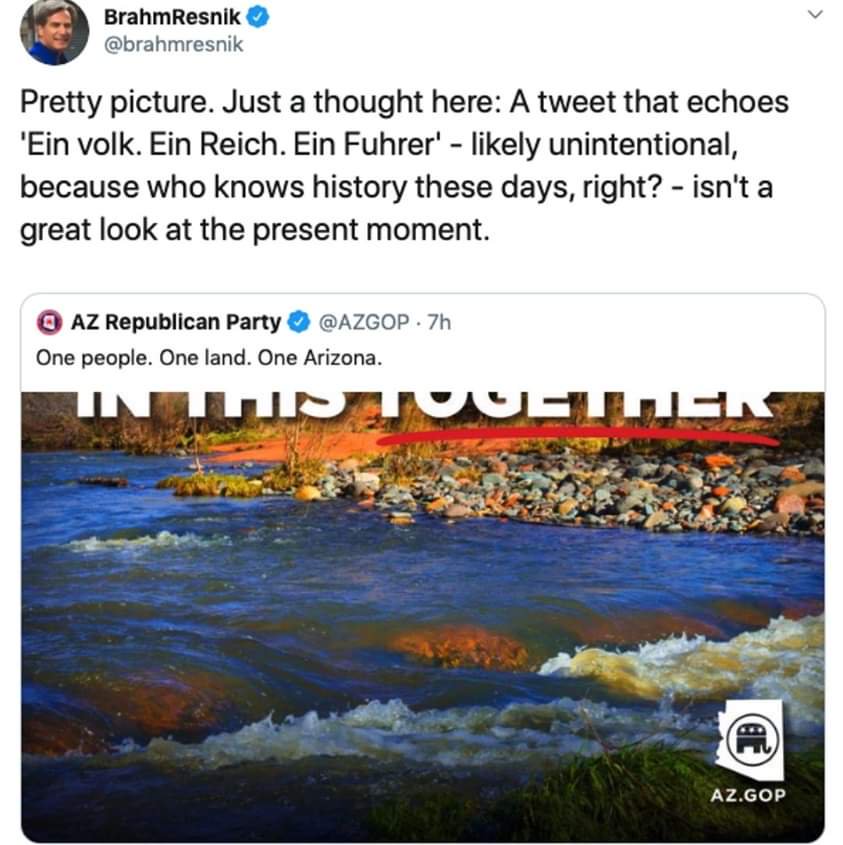 Read Brahm Resnik should not have to apologize for Knowing History. now ...